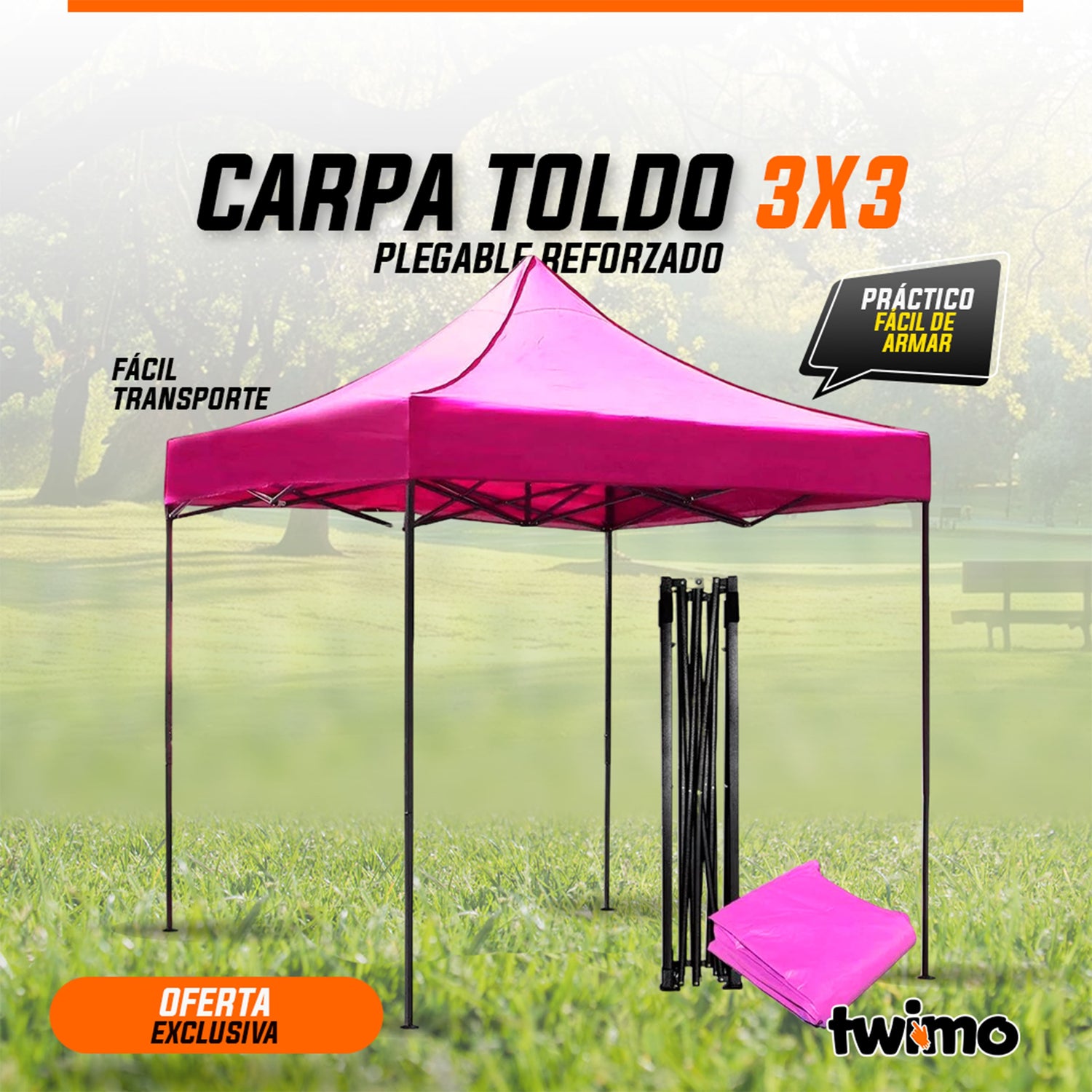 Toldo Carpa 3x3 Plegable Reforzado Impermeable| Twimo Store